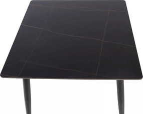 Jídelní stůl Rion 130 cm keramika černý mramor/černý