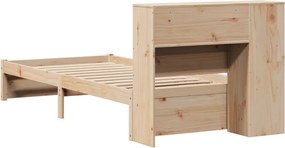 Postel s knihovnou bez matrace 75 x 190 cm masivní borovice 3322369