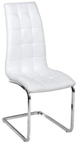 Kondela Jídelní židle, ekokůže bílá / chrom, DULCIA