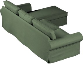 Potah na pohovku IKEA Ektorp 2-místná s lenoškou barva zelená látka pletený vzor
