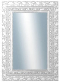 DANTIK - Zarámované zrcadlo - rozměr s rámem cca 50x70 cm z lišty ROKOKO stříbrná házená (2881)