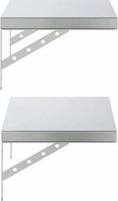 Nástěnné police 2 ks 50 x 30 cm stříbrné nerezová ocel 3214509