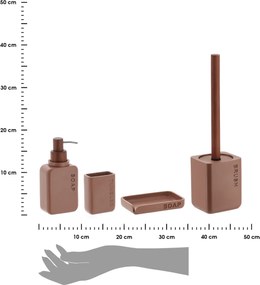 Sada koupelnových doplňků Salva, hnědá/s dřevěnými prvky