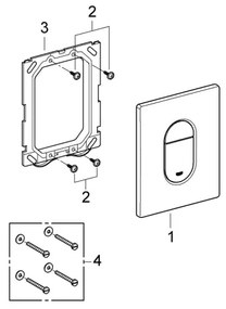 GROHE 38844000 - Splachovací tlačítko ARENA COSMOPOLITAN 156 × 197 mm chrom