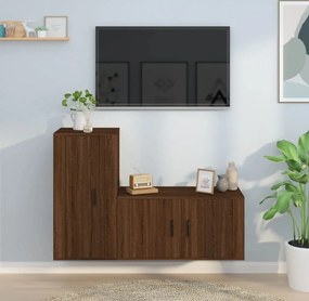 vidaXL 2dílný set TV skříněk kompozitní dřevo [3188475] Barva: hnědý dub