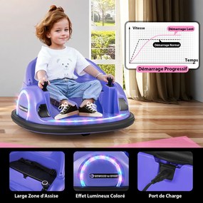Costway Autíčko s nárazníkem pro batole 12 V Elektrické 360° Spin autíčko