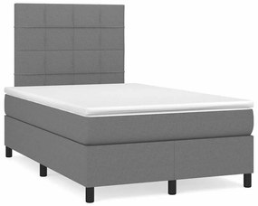 Box spring postel s matrací a LED tmavě šedá 120x190 cm textil 3270198