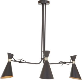 Černé/ve zlaté barvě kovové závěsné svítidlo s kovovým stínidlem Linox – Premier Housewares