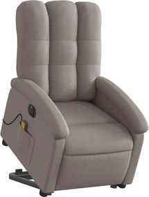 Elektrické zvedací masážní polohovací křeslo taupe textil 3204136