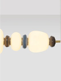 Bílé/ve zlaté barvě kovové LED stmívatelné závěsné svítidlo s porcelánovým stínidlem/se skleněným stínidlem Palo – Nova Luce