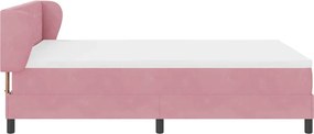 Postel s boxspringem s čelo Růžová 140 x 200 cm samet 3340339