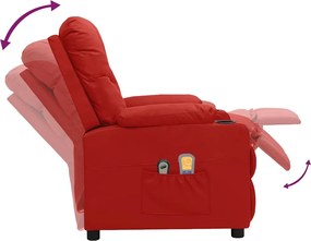 Elektrické masážní křeslo vínové umělá kůže 3098876