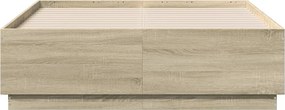 Rám postele s LED osvětlením dub sonoma 140 x 190 cm kompozit 3209641