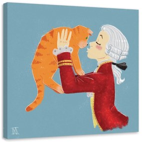 Gario Obraz na plátně Muž s červenou kočkou - Daniela Herrera Rozměry: 30 x 30 cm
