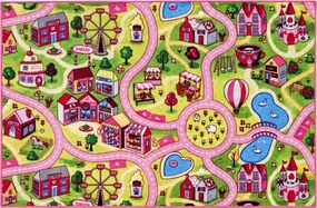 Associated Weavers, Dětský kusový koberec silnice Sweet Town, 160x230, vícebarevná, dětský pokoj