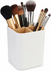 Arte Regal Kosmetický stojan s 3 přepážkami - na make-up, štětce, kartáčky BERILO, bílý