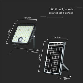 LED Solární reflektor se senzorem LED/30W/6,4V 4000K