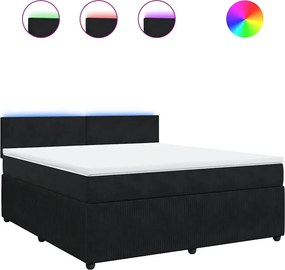 Box spring postel s matrací černá 180x200 cm samet 3290102