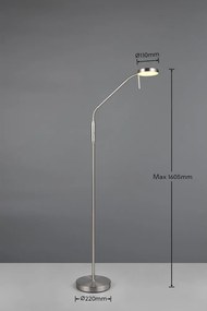 LED stojací lampa ve stříbrné barvě (výška 160 cm) Moreno – Reality