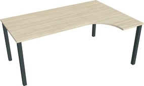 Kancelářský stůl Hobis Ergo levý UE 1800L, deskaakát, bílá RAL 9016