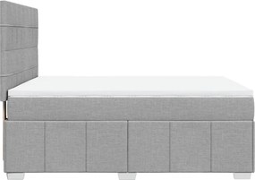 Box spring postel s matrací světle šedá 160 x 200 cm textil 3294019