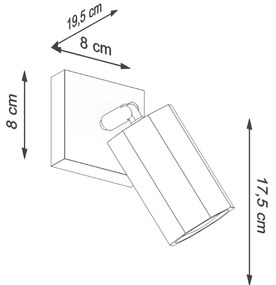 Bodové svítidlo Zeke, 1x dřevěné stínítko, (možnost polohování)