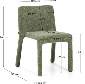 Zelená čalouněná stohovatelná jídelní židle Loria – Kave Home