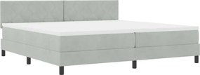 Postel s boxspringem s čelo Světle šedá 200 x 200 cm samet 3339260