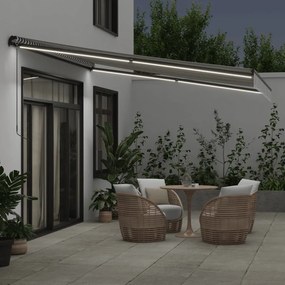 Ručně zatahovací markýza s LED antracitová a bílá 400 x 350 cm 3215809