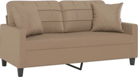 2místná pohovka s polštáři cappuccino 140 cm umělá kůže 3200807