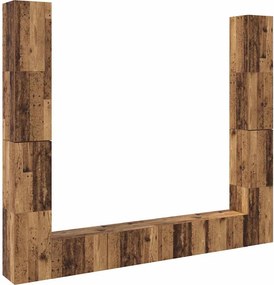Nástěnné TV skříňky 6 ks Old Wood kompozitní 3328987
