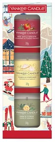 Yankee Candle Dárková sada 3 skleněných votivních svíček Holiday Party 2025