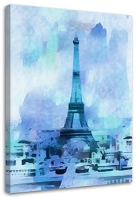 Gario Obraz na plátně Modrá Eiffelova věž - Andrea Haase Rozměry: 40 x 60 cm