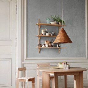 FERM LIVING Police Sector Tripple, Narrow, Natural Oak, Mosaz