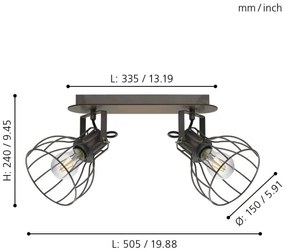 Eglo 98135 - Bodové svítidlo SAMBATELLO 2xE27/40W/230V
