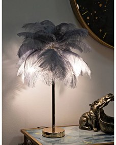 Stolní lampa v šedo-zlaté barvě (výška 55 cm) Palm – Mauro Ferretti
