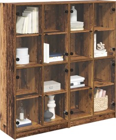 Vysoký bufet 2 ks Staré dřevo 68 x 37 x 142 cm Kompozitní dřevo 3402644