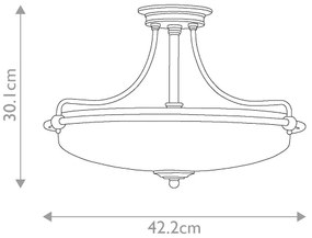 Elstead QZ-GRIFFIN-SFS-PN - Přisazený lustr GRIFFIN 3xE27/100W/230V bronz