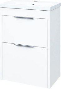 Mereo Mereo, Vigo, koupelnová skříňka s keramickým umyvadlem, 51 cm, bílá, dub, CN310