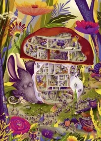 HEYE Puzzle Superfreunde: Houbový dům / 1000 dílků / 50 × 70 cm