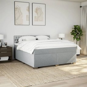 Box spring postel s matrací světle šedá 180 x 200 cm textil 3288274