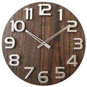 Nástěnné dřevěné hodiny JVD HT97.3 s vystouplými číslicemi
