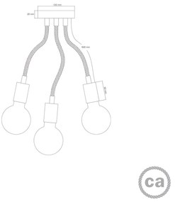 creative cables Flex 60, flexibilní nástěnné nebo stropní svítidlo, se závitem G95 Barva: Matný chrom