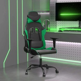 vidaXL Masážní herní židle umělá kůže [345399] Barva: Černo-zelená