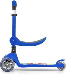 Tříkolová balanční koloběžka-scooter se sedátkem FUZZY Milly Mally blue