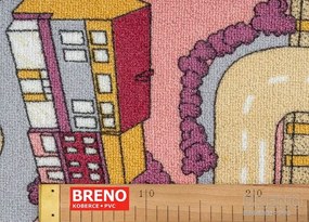 Breno Kusový koberec RAILROADS 63 - růžová silnice, 95x200 cm, Vícebarevné
