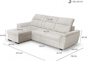 Sedací souprava ELIOT NEW | 178x277 cm | rozkládací s úložným prostorem | VÝBĚR TKANIN