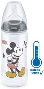 NUK FC+ láhev Mickey s kontrolou teploty, 300 ml - šedá