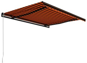 vidaXL Marketos Ručně zatahovací markýza 450 x 300 cm oranžovo-hnědá