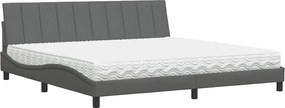 Postel s matrací Hanko tmavě šedá 200 x 200 cm textil 3310553
